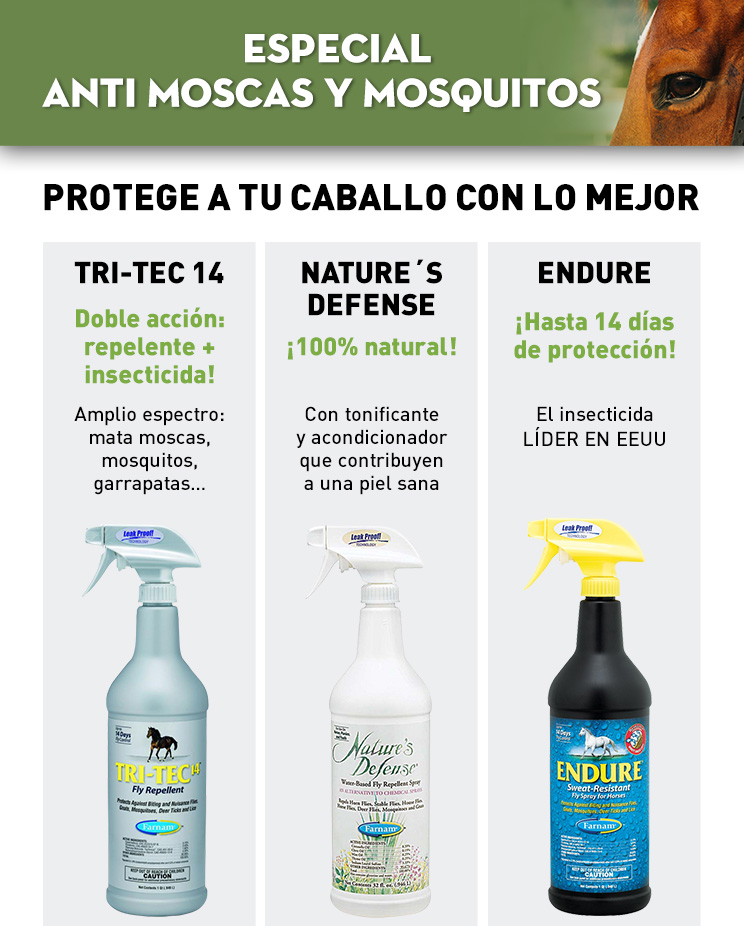 Especial anti moscas y mosquitos: Protege a tu caballo con lo mejor.